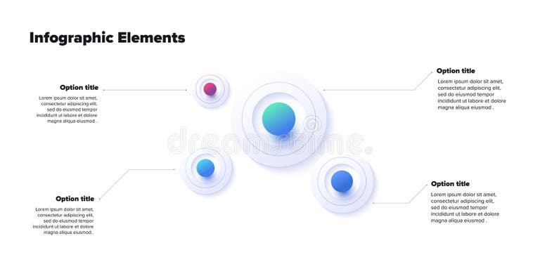 Business Process Chart Infographics with 5 Step Spheres. Round Workflow ...