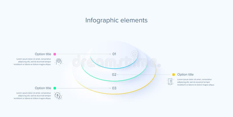 Business Process Chart Infographics with 3 Steps in Neumorphism Design ...