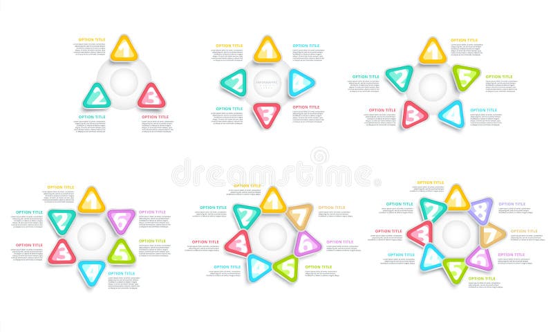 Business Process Chart Infographics with 3 To 6 Step Segments. C Stock ...
