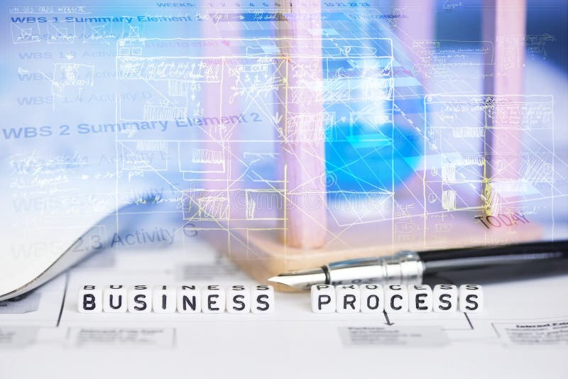 Business Process Conceptual Image with Hourglass and Abstract Graphs on ...