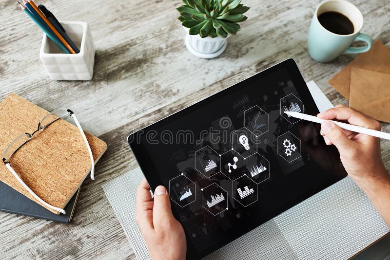 Business Process Control Panel and Data Analysing Monitor with Chart ...