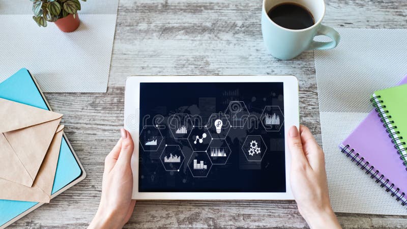 Business Process Control Panel and Data Analysing Monitor with Chart ...