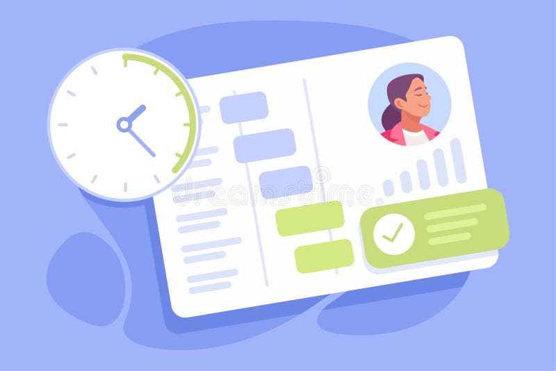 Business Process and Deadline with Analytics Document and Report Vector ...