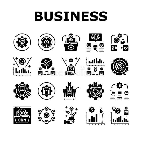 Business Process Efficiency Icons Set Vector Stock Vector - Illustration of collaboration ...