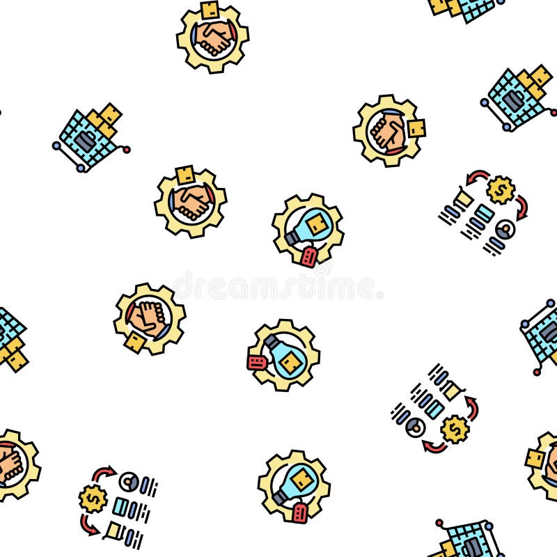 Business Process Efficiency Seamless Pattern Vector Stock Illustration ...