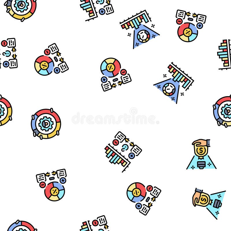 Business Process Efficiency Seamless Pattern Vector Stock Illustration ...