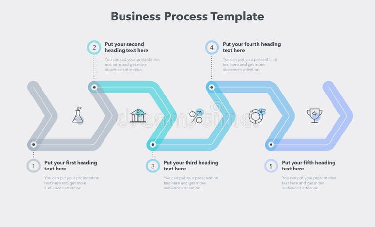 Modern Business Process Template with Five Steps Stock Photo - Image of ...