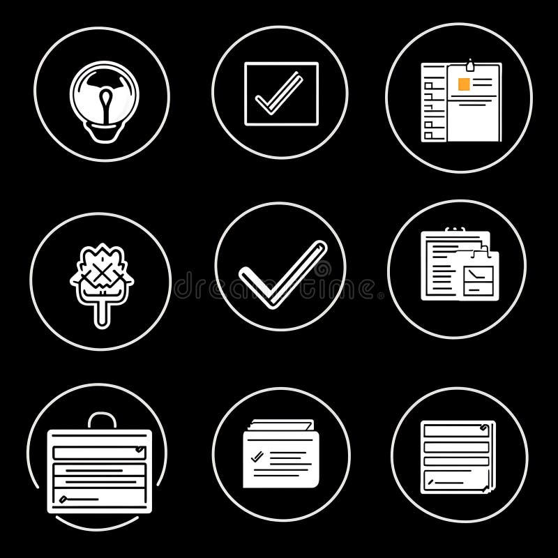 Business Process Icons stock illustration. Illustration of action ...