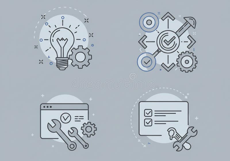 Business Process Icons Collection Idea Management Development Stock ...