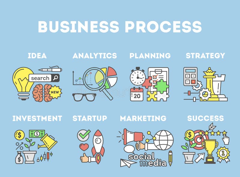 Business Process Illustration. Stock Vector - Illustration of analytics ...