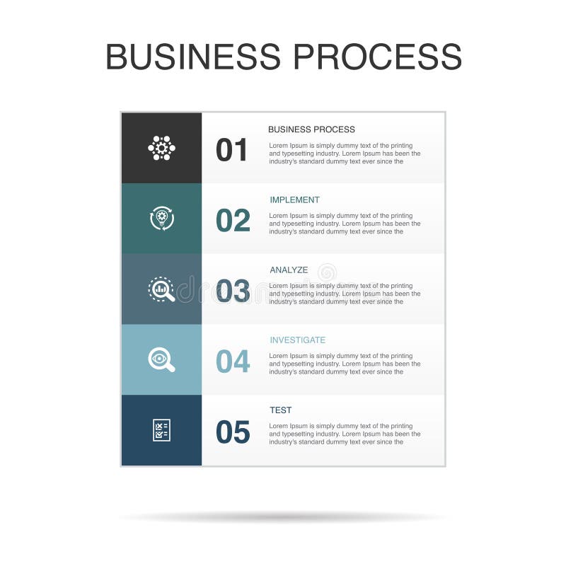 Business Process, Implement, Analyze Stock Vector - Illustration of ...