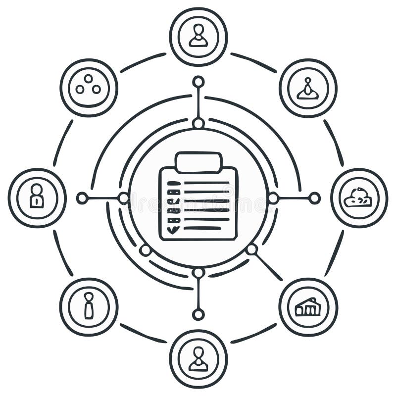 Doodle Checklist with Check Marks and Pencil Vector Illustration Stock Vector - Illustration of ...