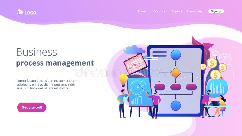 Business Process Management Concept Landing Page. Stock Vector ...