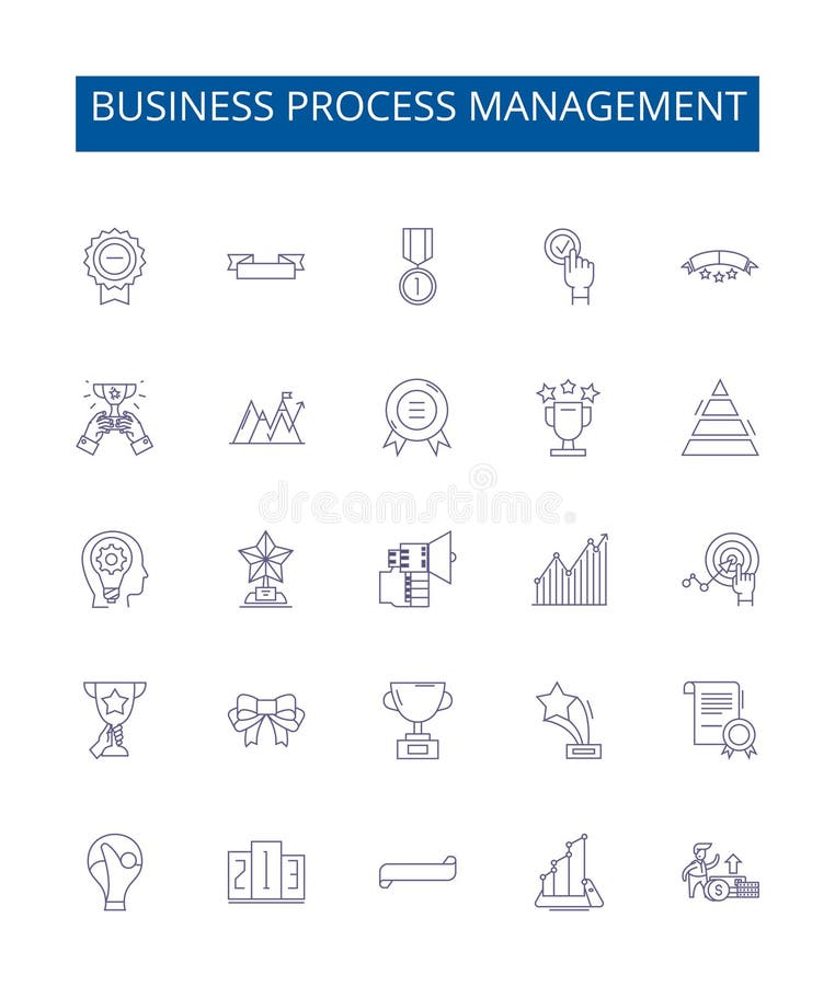 Business Process Management Line Icons Signs Set. Design Collection of ...