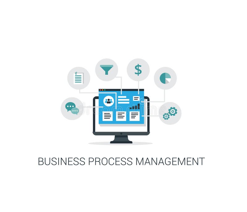 Business Process Management System Vector Illustration. Stock ...