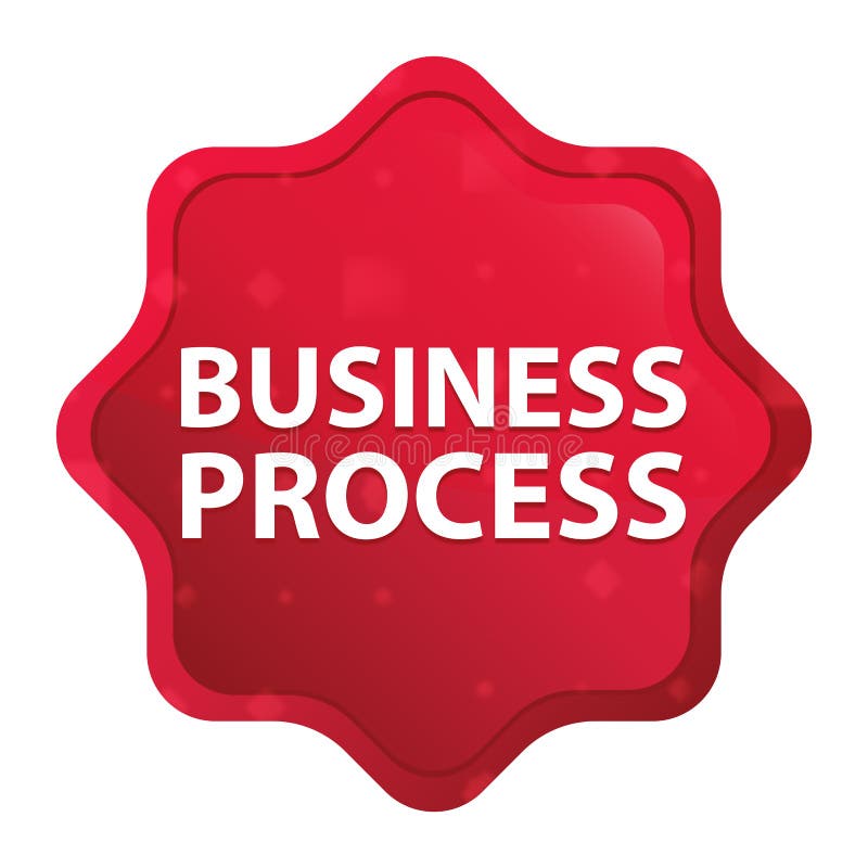 Business Process Misty Rose Red Starburst Sticker Button Stock ...