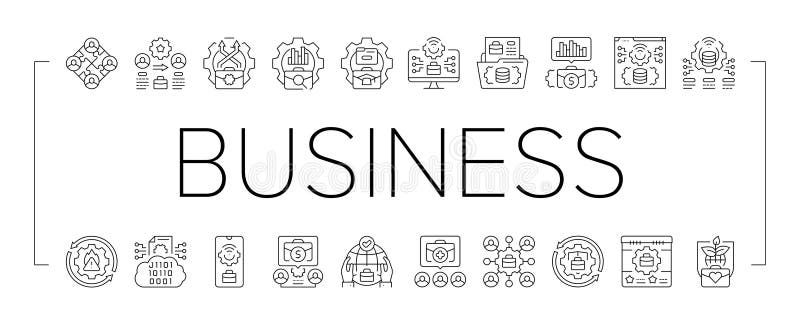 Business Process Optimization Icons Set Vector Stock Vector ...