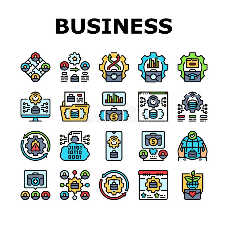 Business Process Optimization Icons Set Vector Stock Illustration ...