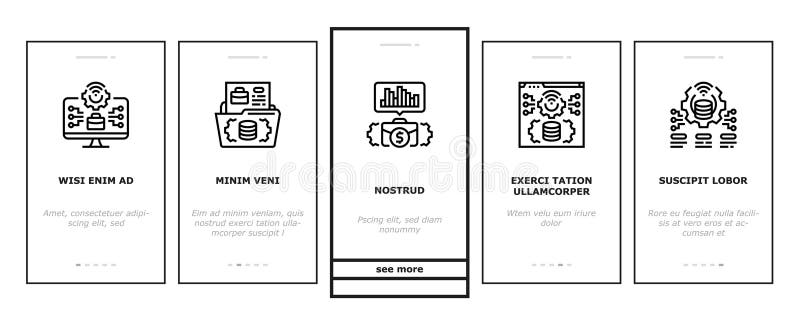 Business Process Optimization Onboarding Icons Set Vector Stock ...