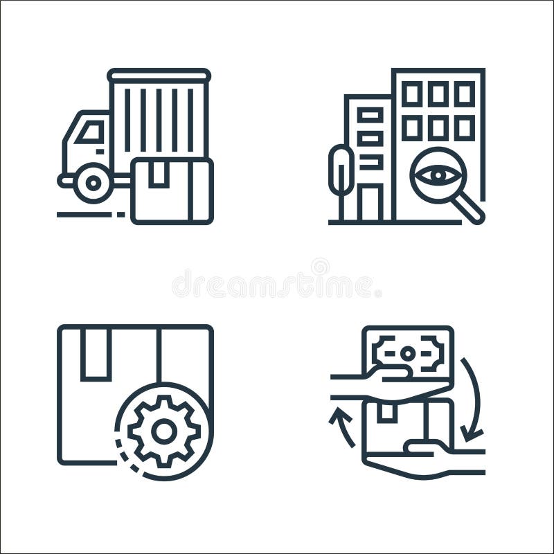 Business Process Outsourcing Line Icons. Linear Set Stock Vector ...