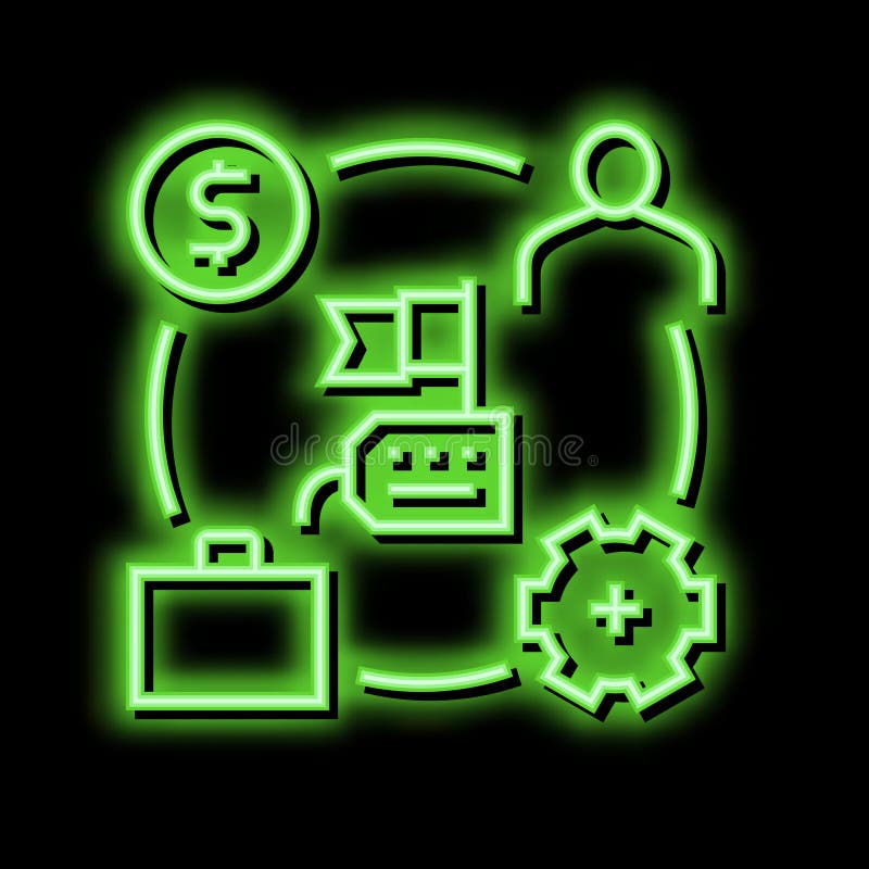 Business Process of Reputation Management Neon Glow Icon Illustration ...