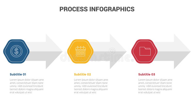 Business Process Stage Infographics Template Diagram Banner with Arrow ...