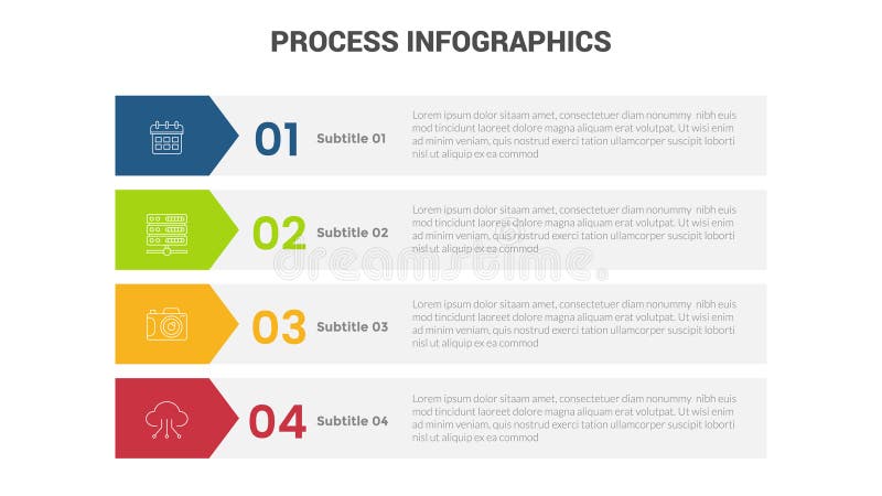 Business Process Stage Infographics Template Diagram Banner with Long ...
