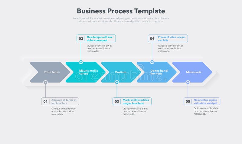 Simple Process Diagram Template with Four Stages - Blue Version Stock ...