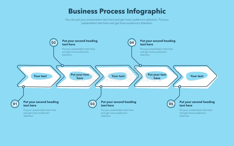 Business Process Template with Five Stages - Blue Version Stock Vector ...