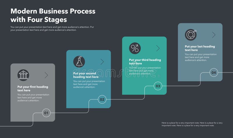 Four Stages Business Process with Arrows and Minimalistic Icons Stock ... Four Stages Business Process with Arrows and Minimalistic Icons Stock ...