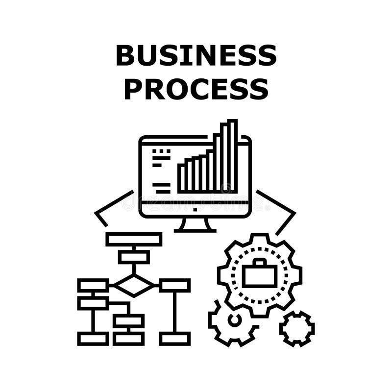 Business Process Vector Concept Black Illustration Stock Vector ...