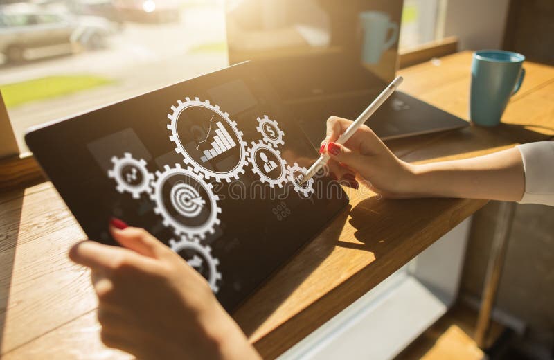 Business Process Workflow and Automation Concept on Screen. Stock Image ...