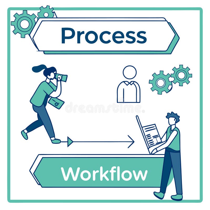 Business Process Workflow Vector Illustration for Project Management Stock Vector - Illustration ...