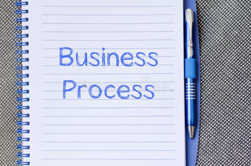 Business Process Write on Notebook Stock Image - Image of production ...