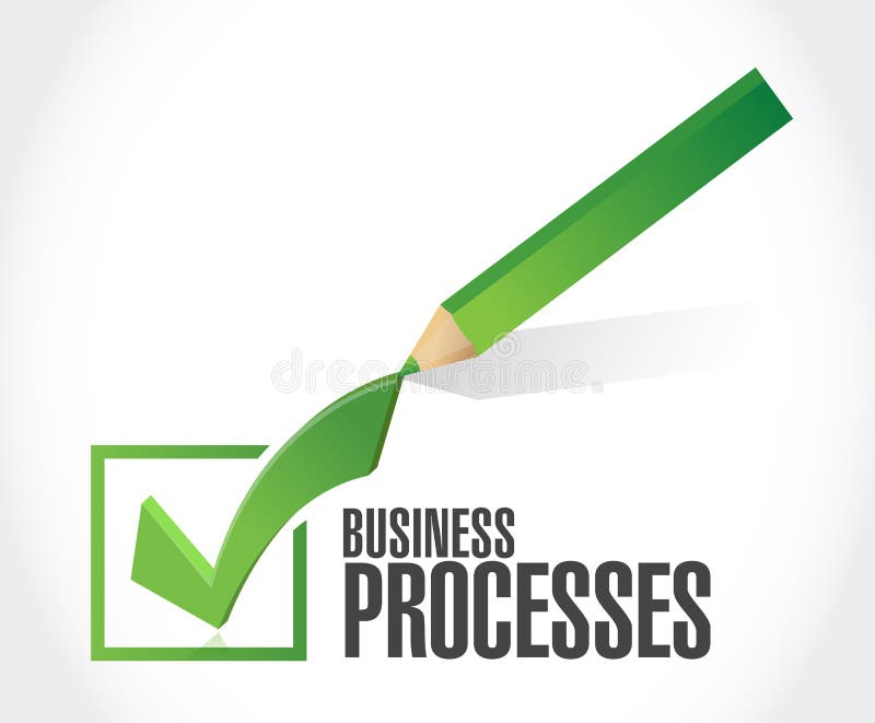 Business Processes Check Sign Concept Stock Illustration - Illustration ...