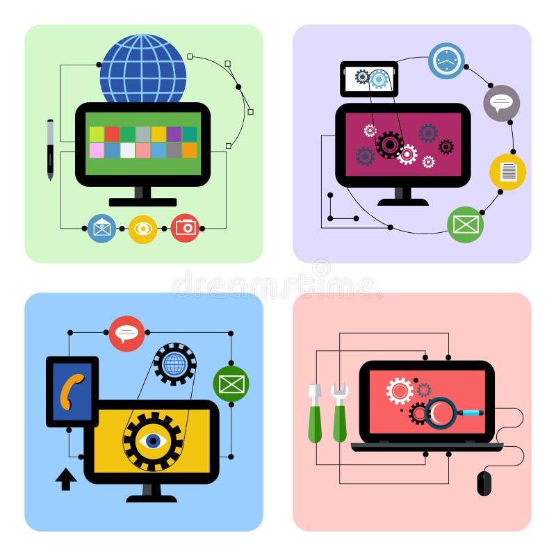 Concept of Interconnection Business Processes Stock Vector ...