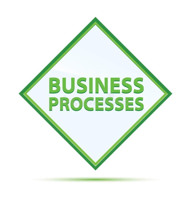 Business Processes Modern Abstract Green Diamond Button Stock ...