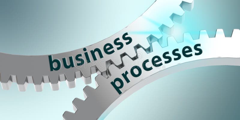 Business Processes Word on Gears Stock Illustration - Illustration of ...