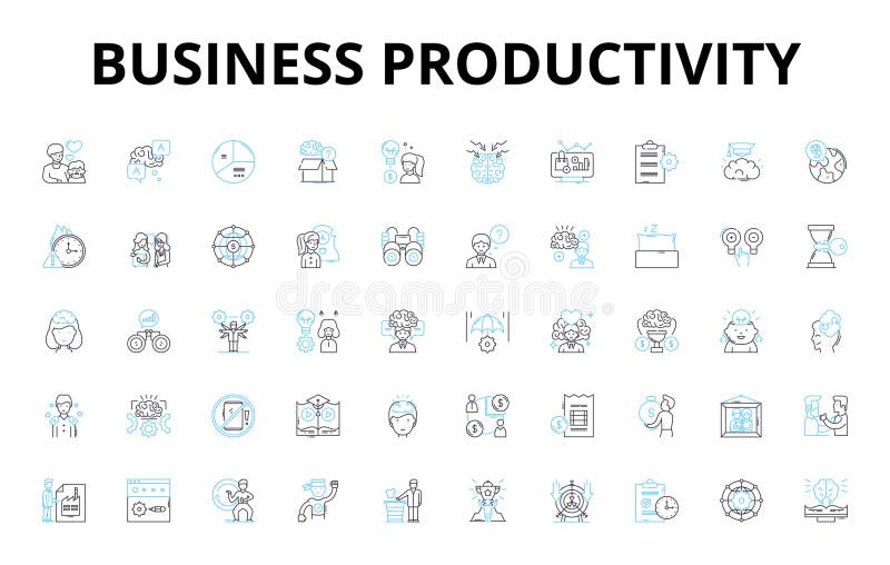 Business Productivity Linear Icons Set. Efficiency, Optimization ...