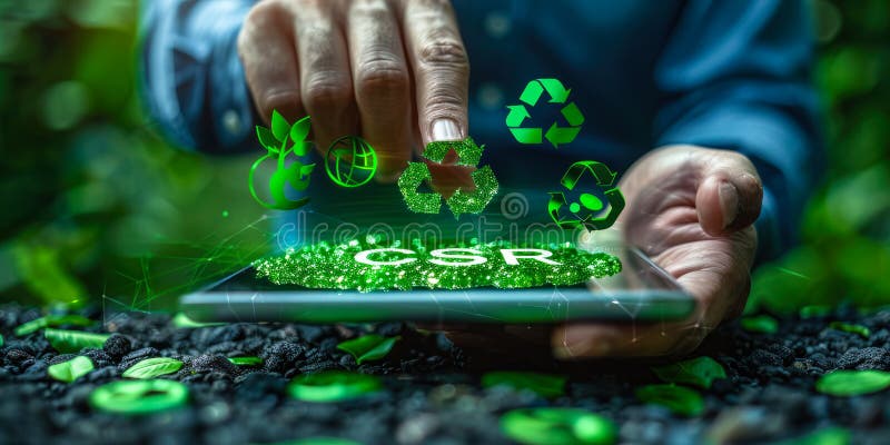 Business Professional Accessing Corporate Social Responsibility CSR ...