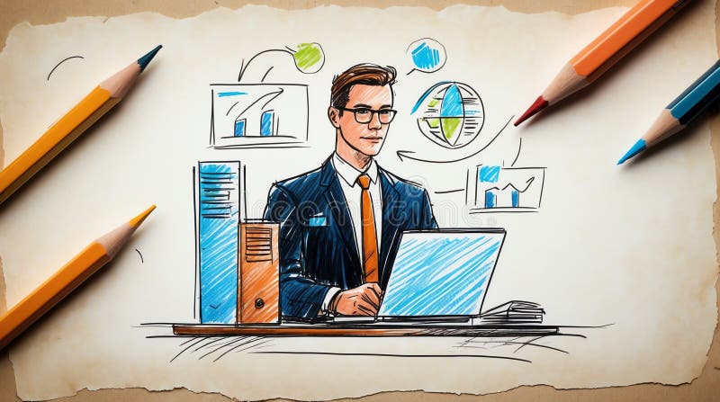 Business Professional Analyzing Data and Creating Reports with Tools ...