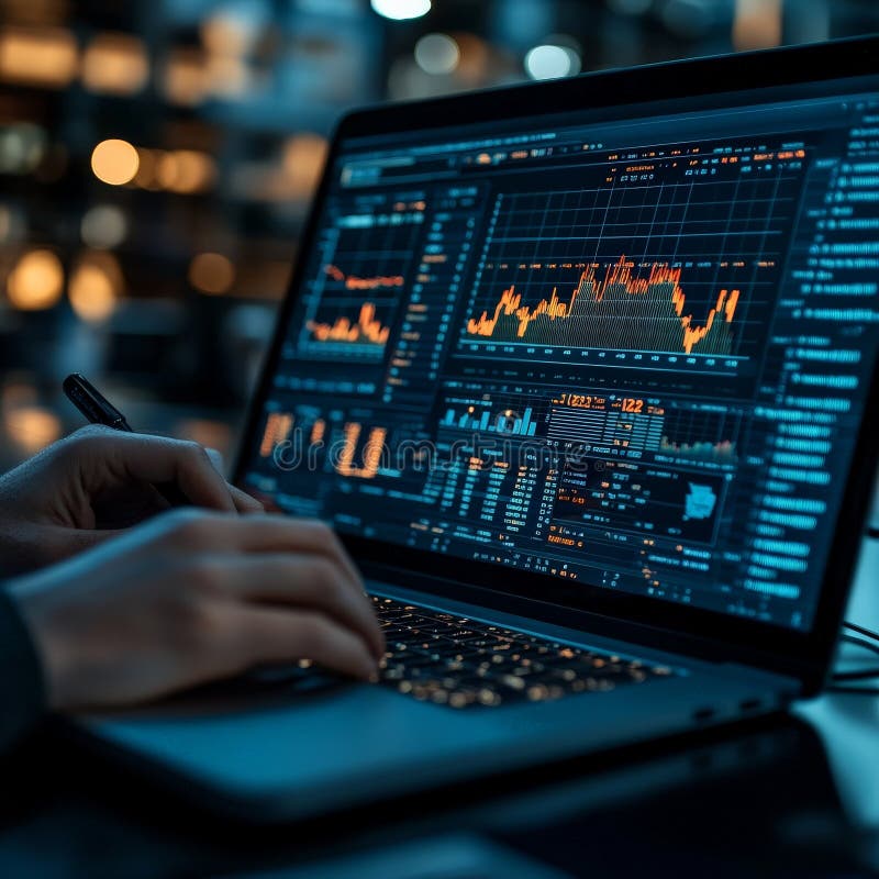 Business Professional Analyzing Data with Graphs and Charts Stock ...