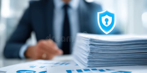 Business Professional Analyzing Documents with Focus on Security and ...