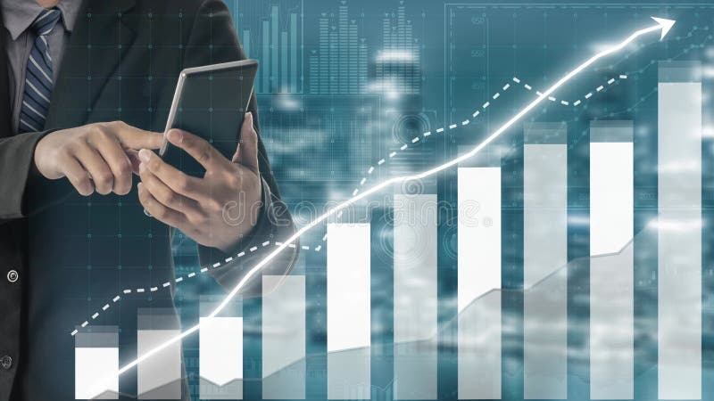 Business Professional Analyzing Financial Data on Smartphone while ...