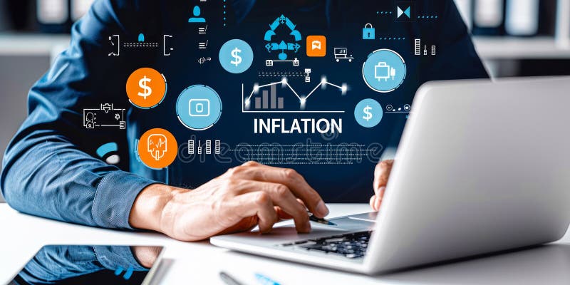 Business Professional Analyzing Inflation Trends and Economic ...