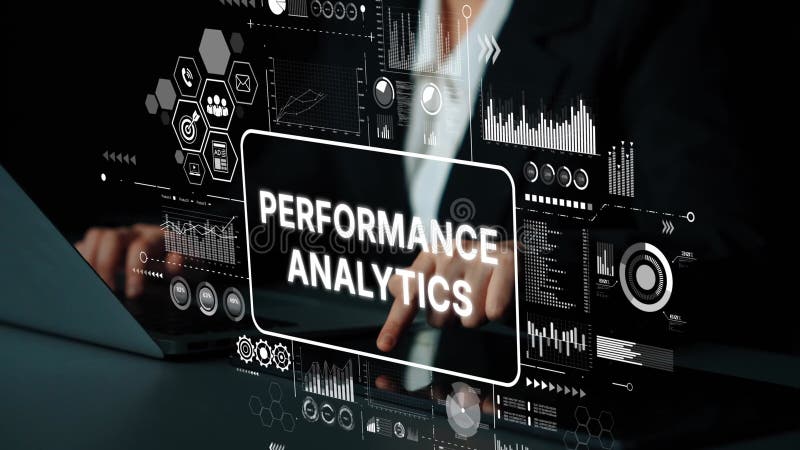 Business Professional Analyzing Performance Metrics through Modern Data Visualization and ...