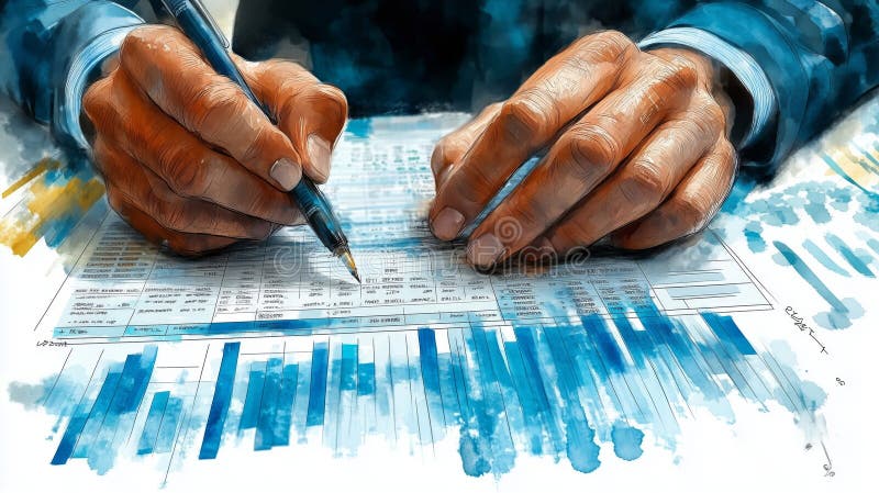 A Business Professional Engaged in Financial Document Signing Process ...