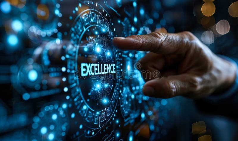 Business Professional Engages with Virtual Excellence Framework ...