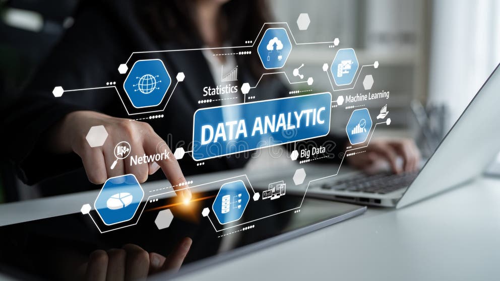 Business Professional Engaging in Data Analytics with Digital Interface ...