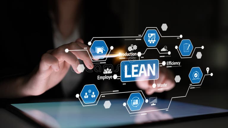 Business Professional Engaging with Digital Lean Management Concept on ...